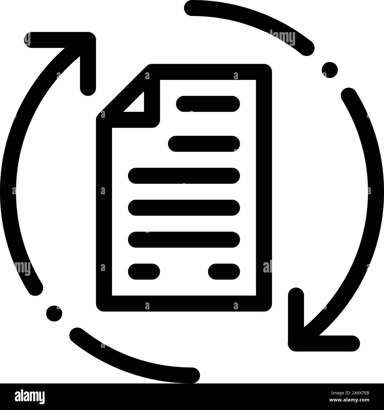Document Cycle Icon Vector Outline Illustration Stock Vector Image ...