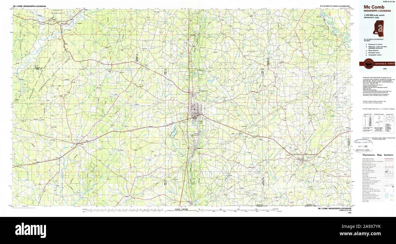 Map of mccomb mississippi hi-res stock photography and images - Alamy