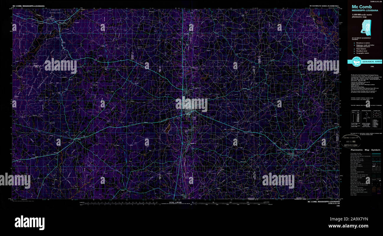 Map of mccomb hi-res stock photography and images - Alamy