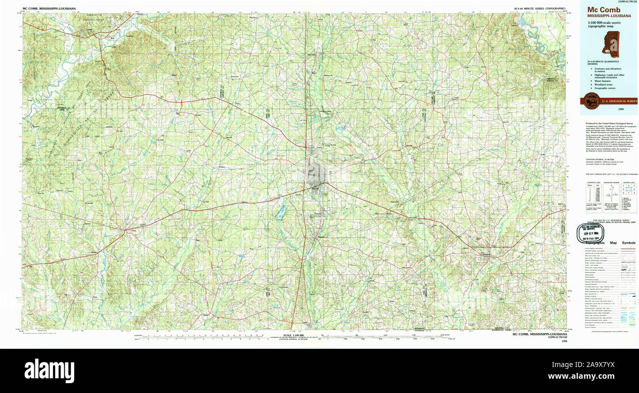 Map of mccomb hi-res stock photography and images - Alamy