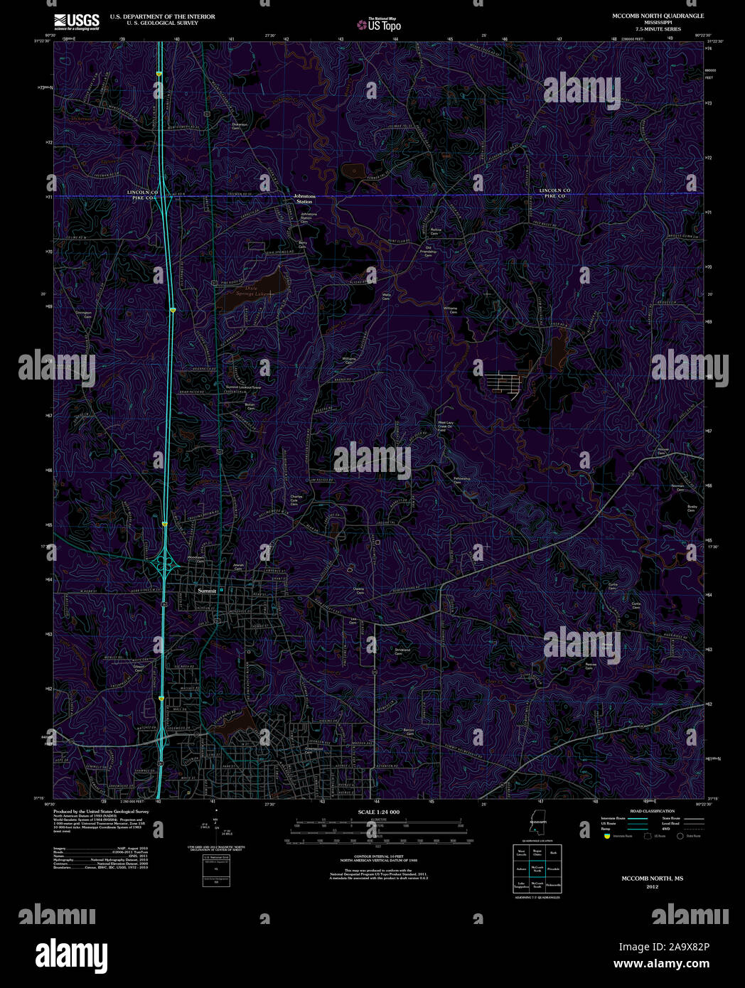 Map of mccomb mississippi hi-res stock photography and images - Alamy