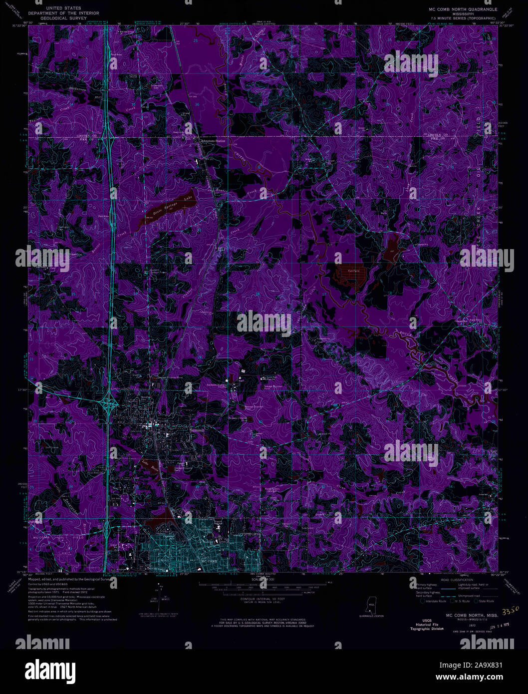 Map of mccomb mississippi hi-res stock photography and images - Alamy