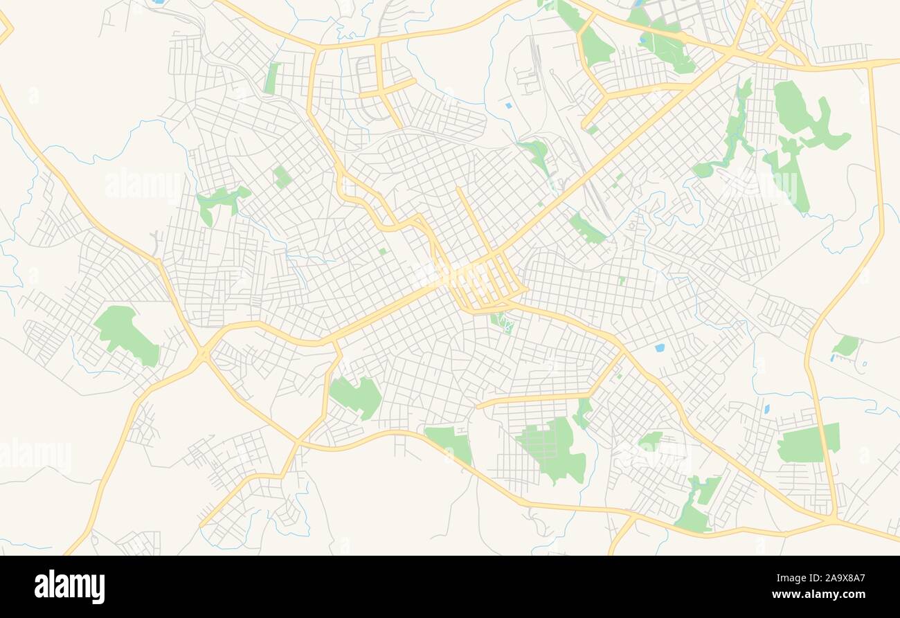 Passo Fundo Brazil Map Passo Fundo, Brazil, High Resolution Vector Map