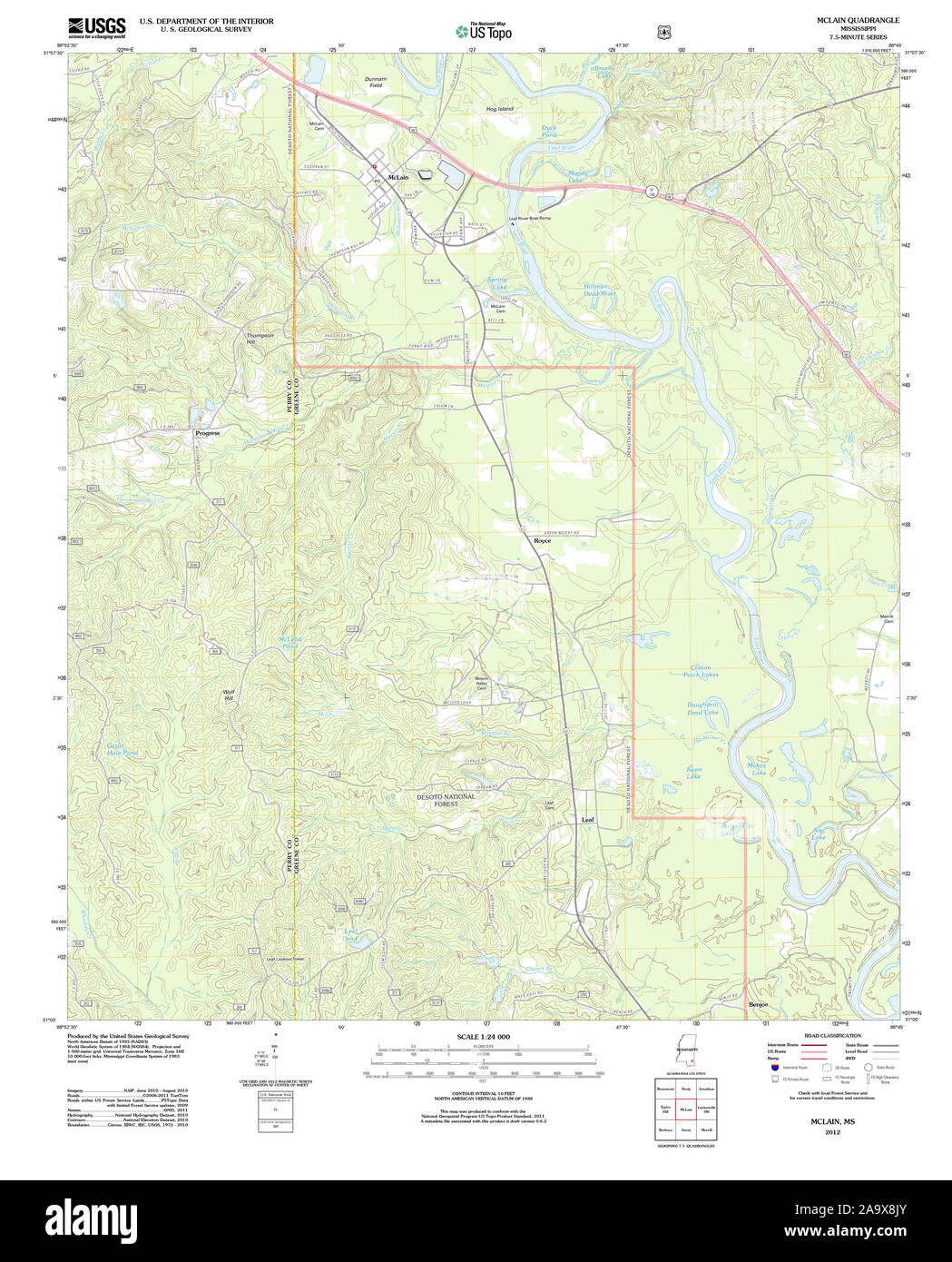 Mclain mississippi map hi-res stock photography and images - Alamy
