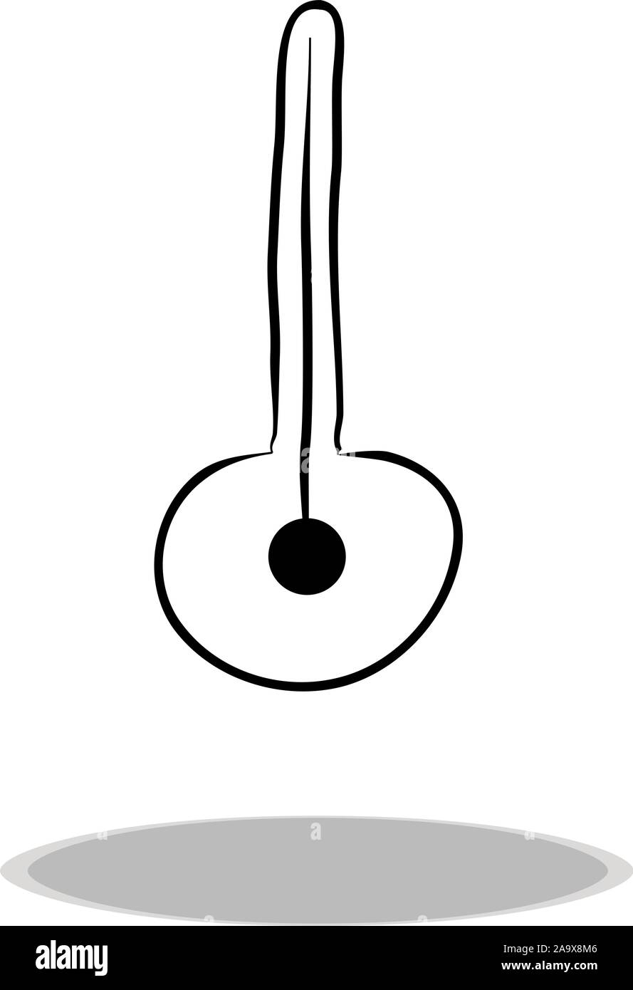 Thermometer icon on white background, flat design, hand drawing ...