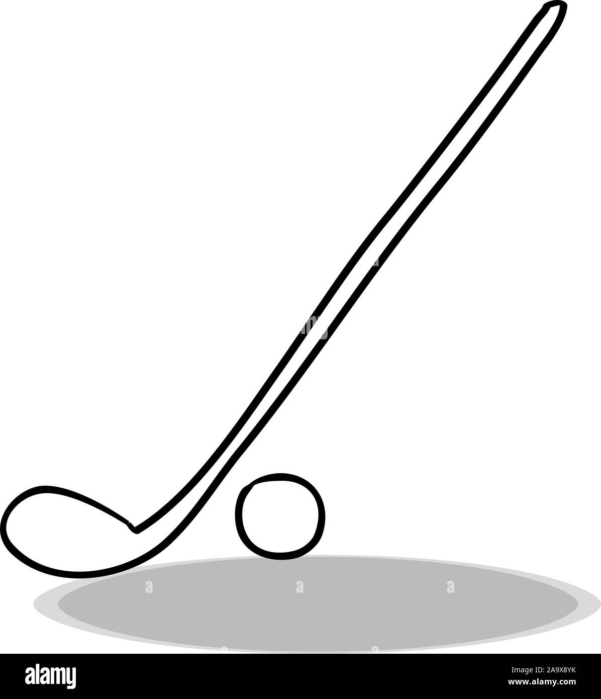 Golf icon on white background, flat design, hand drawing. Illustration ...
