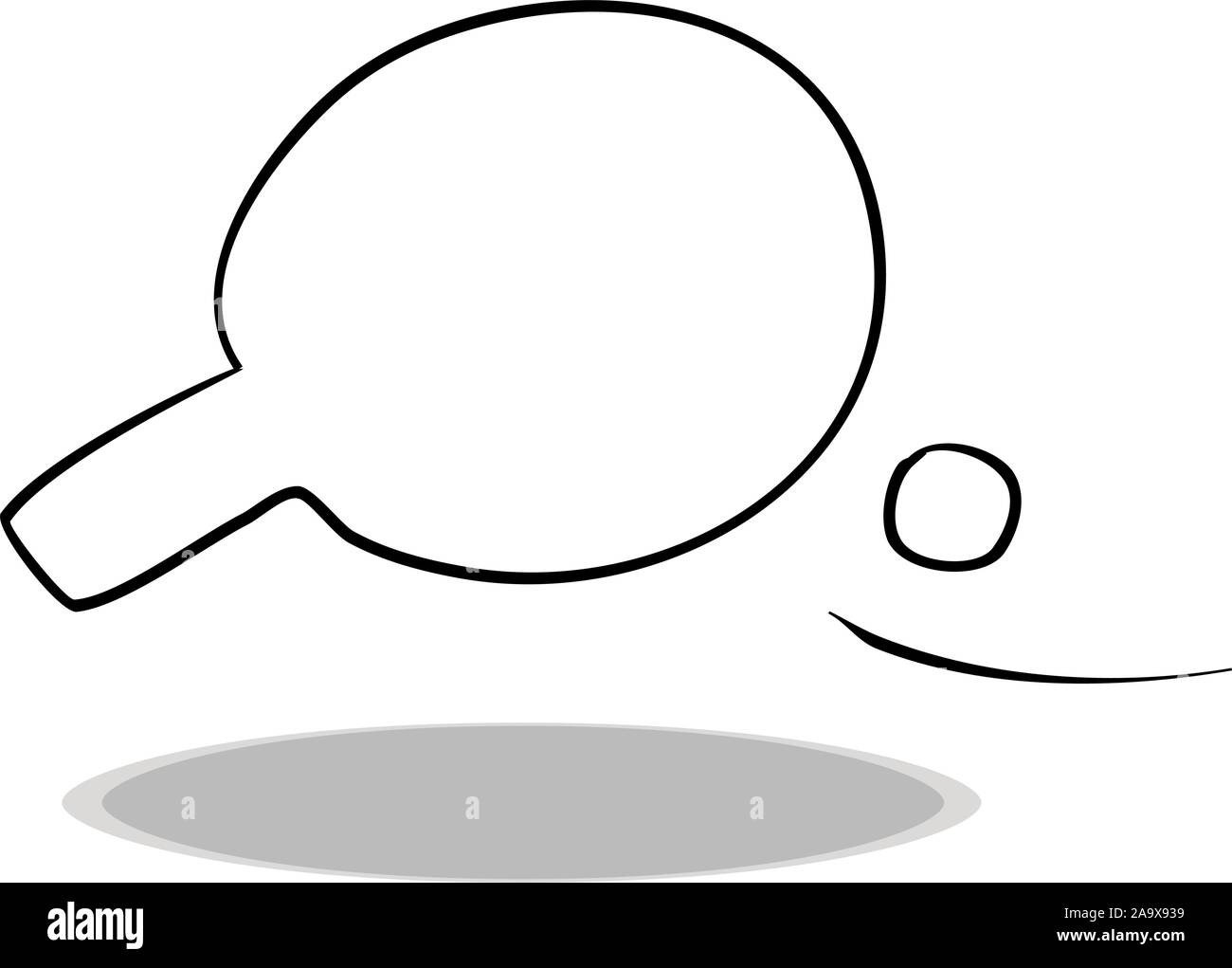 Table tennis icon on white background, flat design, hand drawing ...