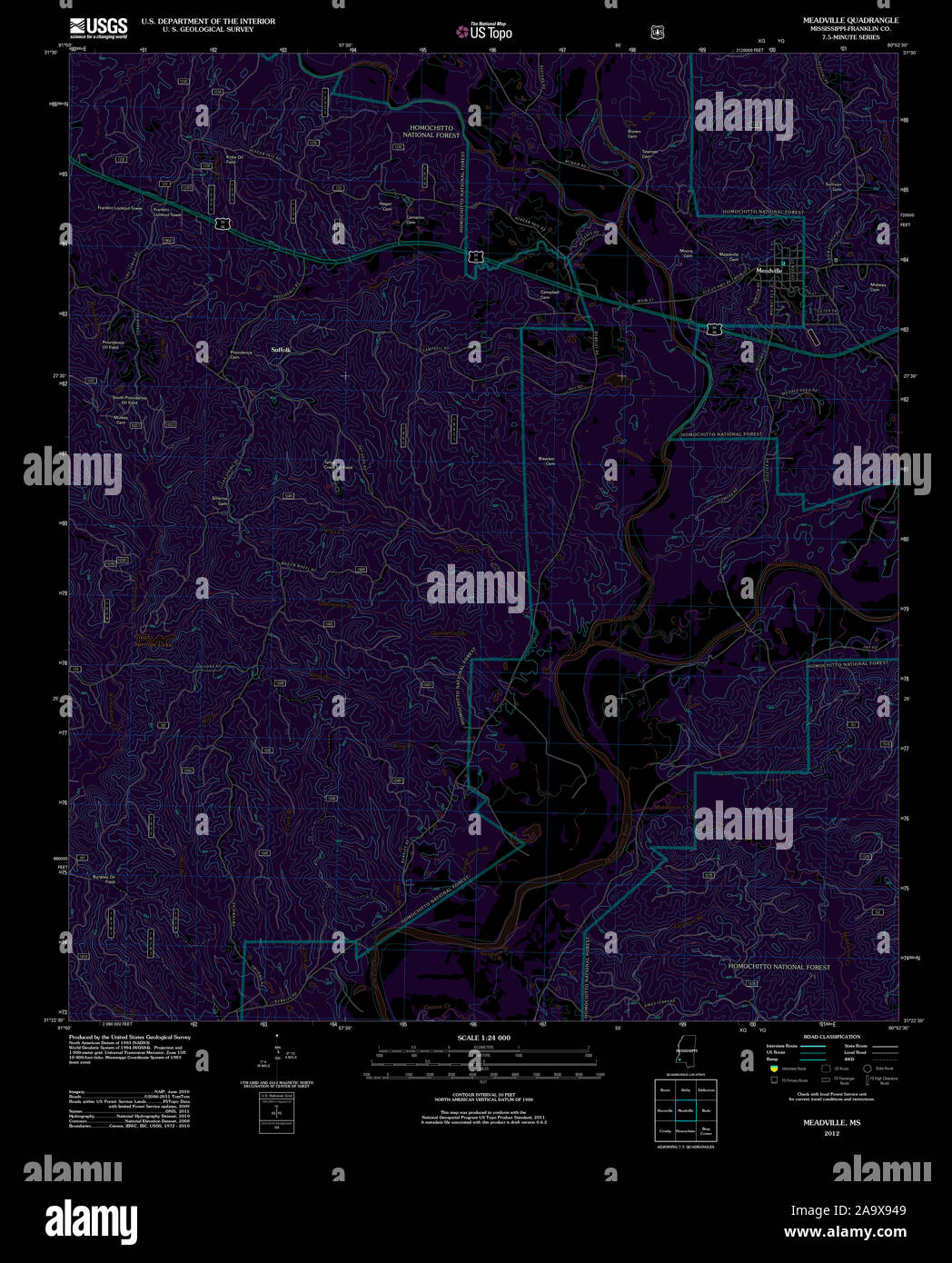 Meadville mississippi map hi-res stock photography and images - Alamy