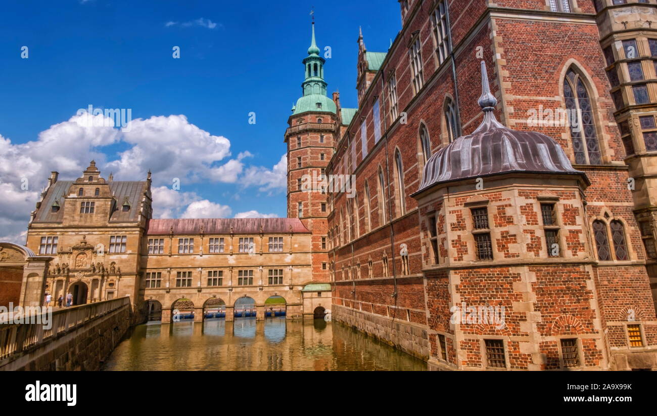 Side of Renaissance Frederiksborg Palace Castle in Hillerod, Denmark ...
