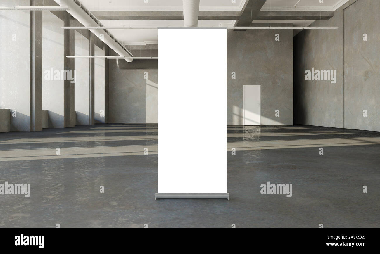 3d rendering roll-up mock up Stock Photo - Alamy