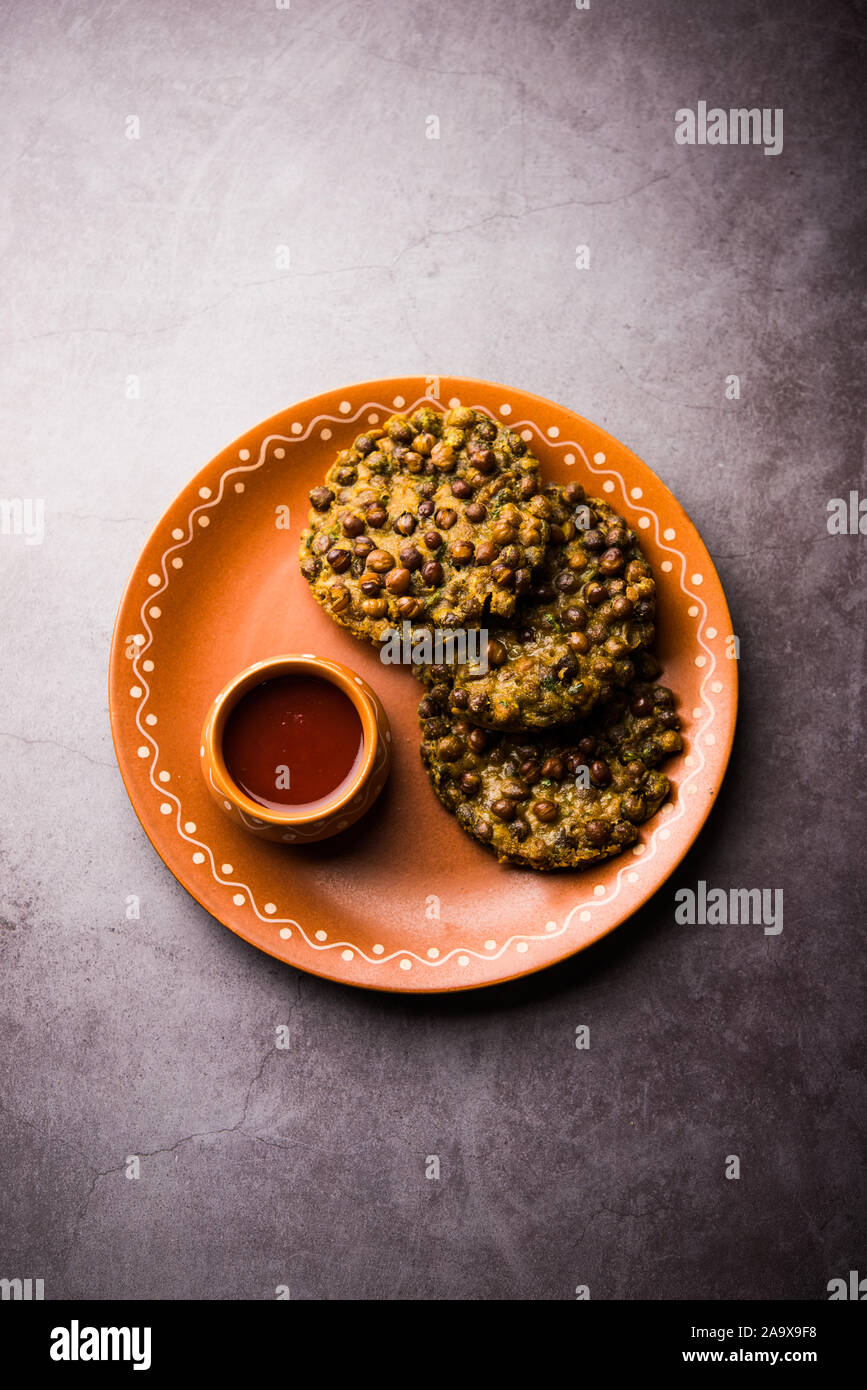 Chana Dal Bhabra / Babra served with tomato ketchup, popular food from ...