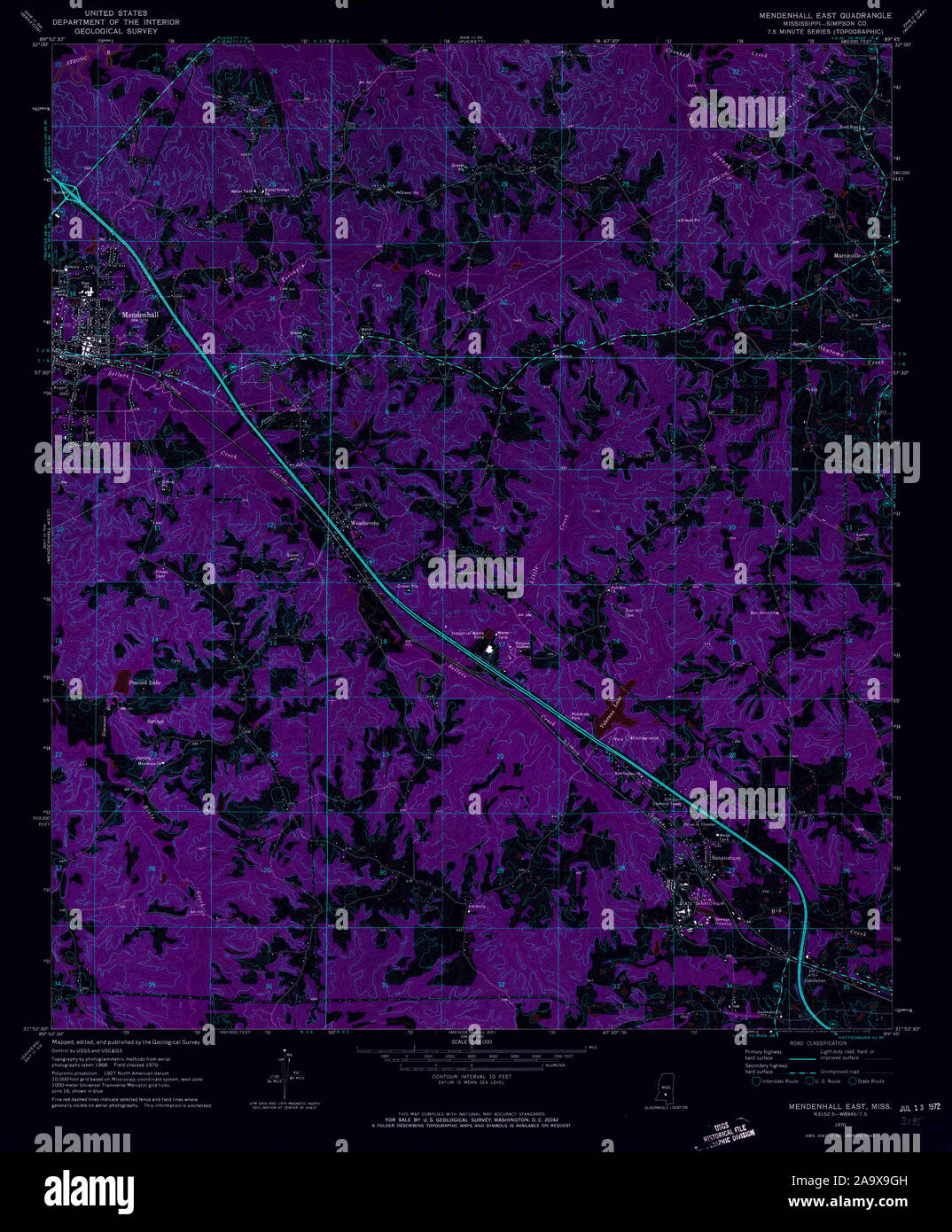 Map of mendenhall hi-res stock photography and images - Alamy