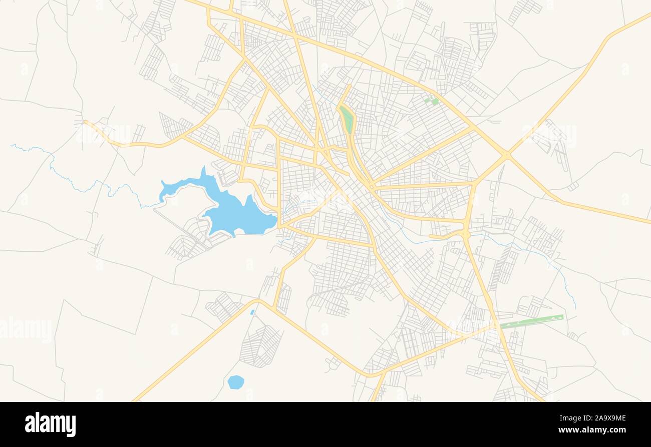 Printable street map of Arapiraca, Brazil. Map template for business ...