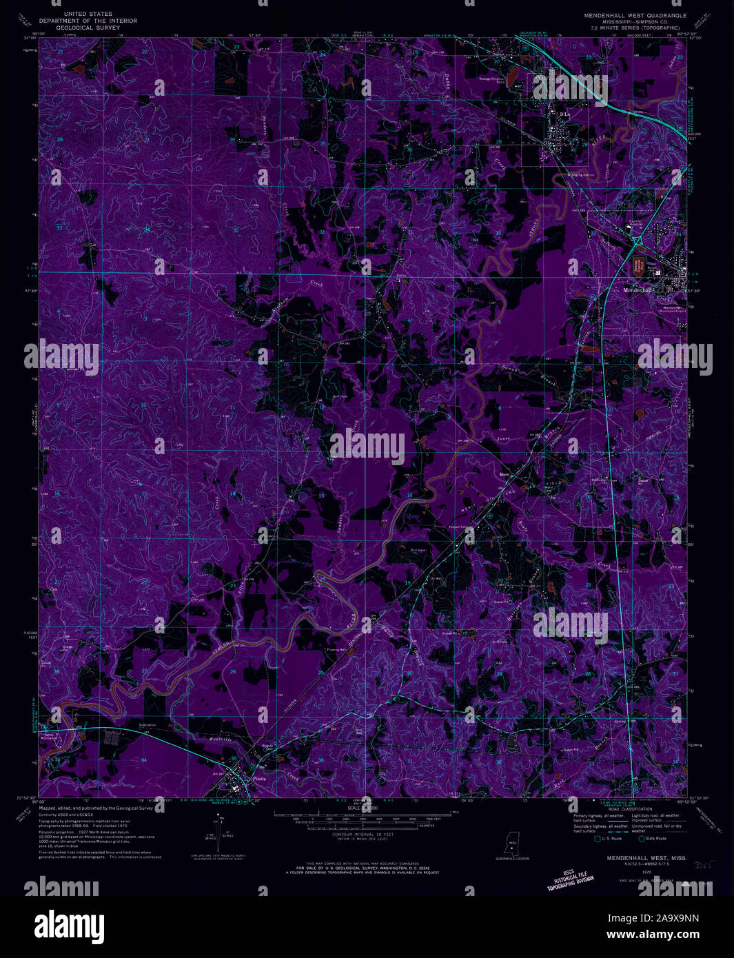 Map of mendenhall hi-res stock photography and images - Alamy