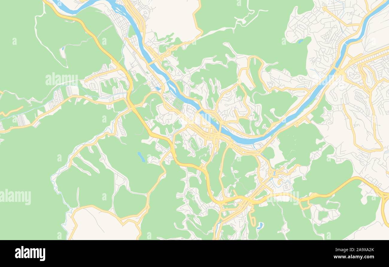Printable street map of Barra Mansa, Brazil. Map template for business ...