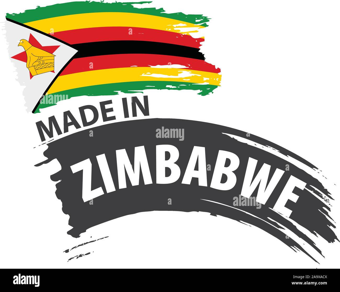 Zimbabwe flag, vector illustration on a white background Stock Vector ...