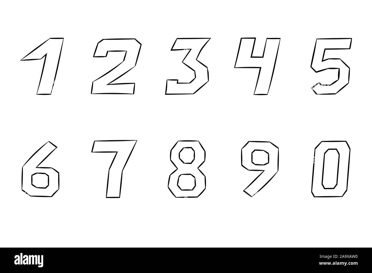 Numbers. Hand drawn signs Stock Vector Image & Art - Alamy