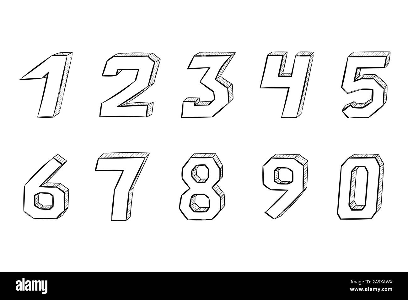 Numbers. Hand drawn sketch Stock Vector Image & Art - Alamy