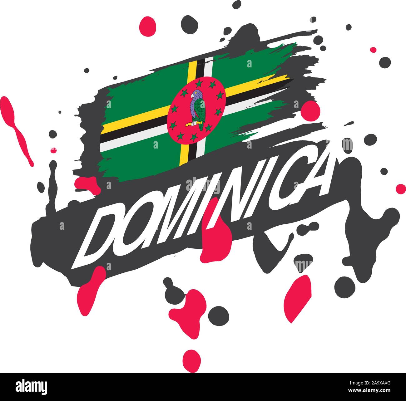 Dominica flag, vector illustration on a white background Stock Vector ...