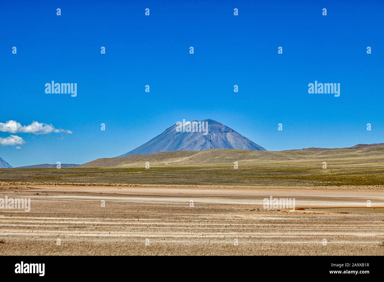El Misti volcano in Peru and Pampa Canhauas Stock Photo - Alamy