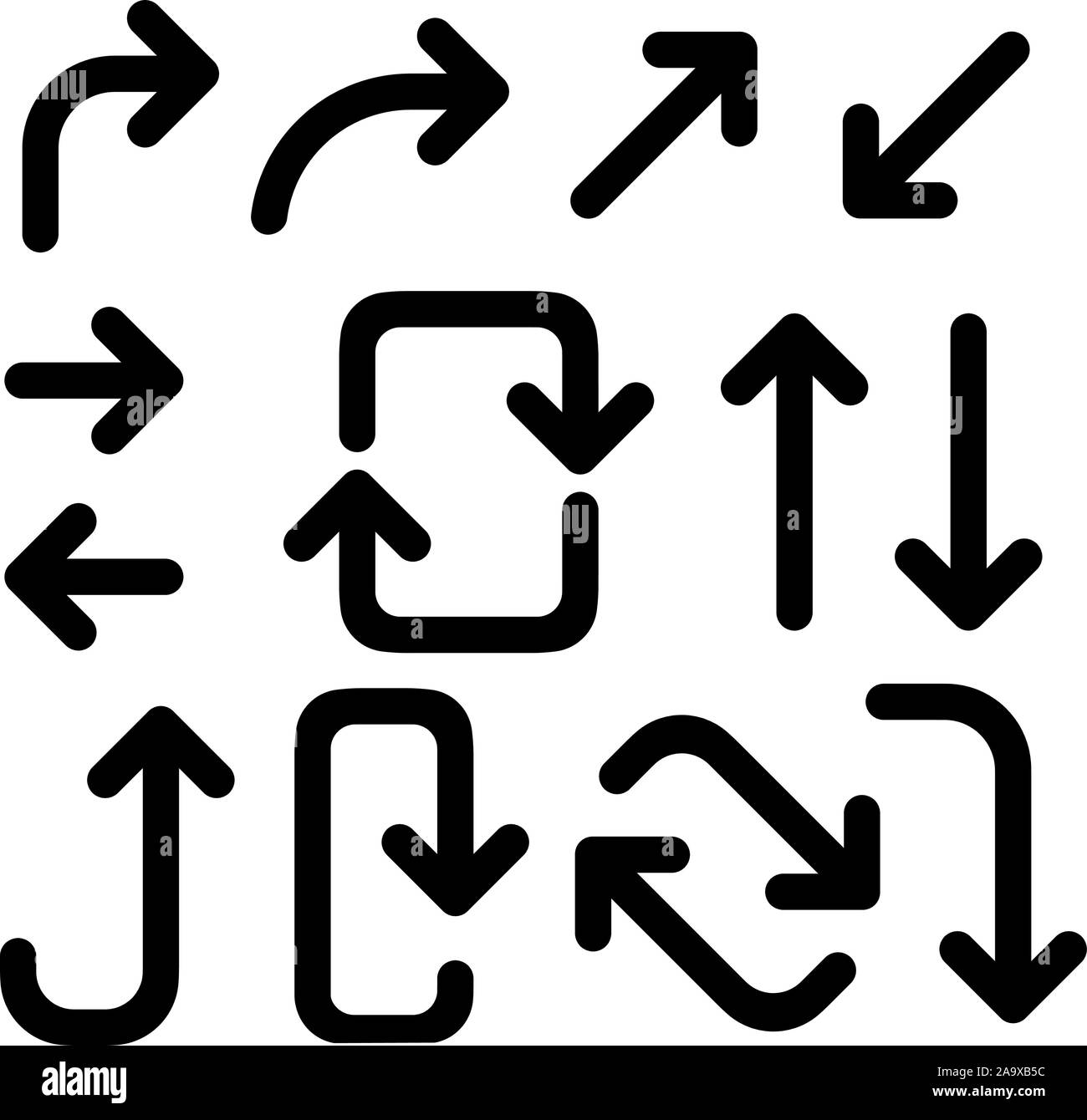 Black arrows set Stock Vector Image & Art - Alamy