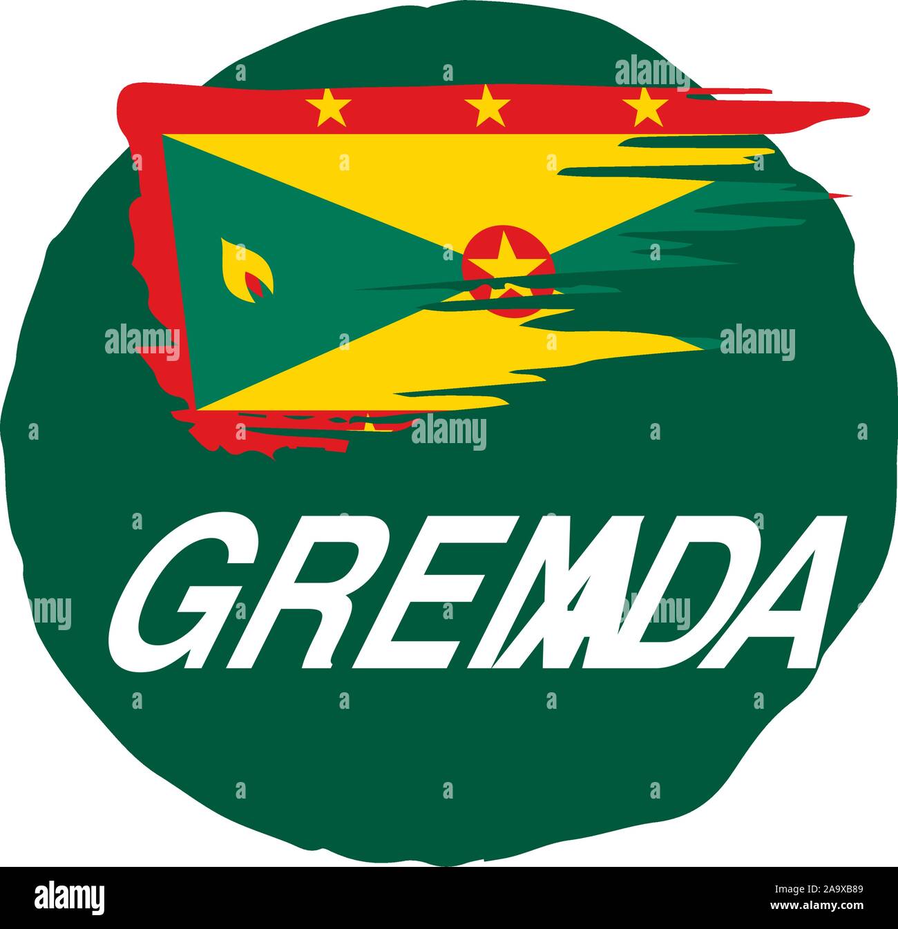Grenada flag, vector illustration on a white background Stock Vector ...