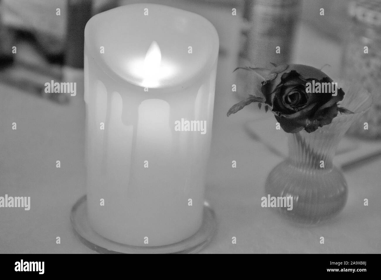 Two floral arrangement Black and White Stock Photos & Images - Alamy