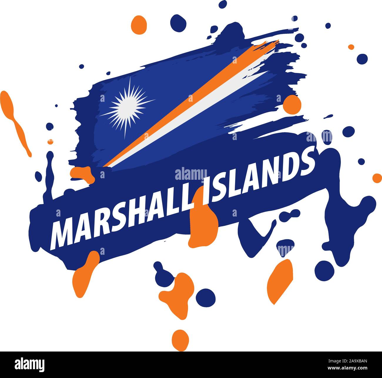 Marshall Islands flag, vector illustration on a white background Stock ...