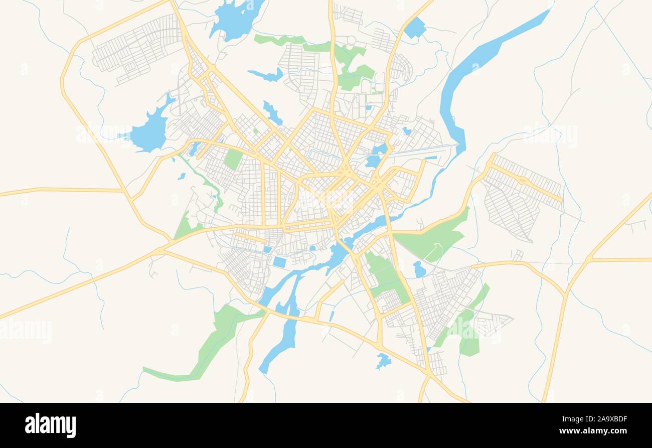 Printable street map of Sobral, Brazil. Map template for business use ...