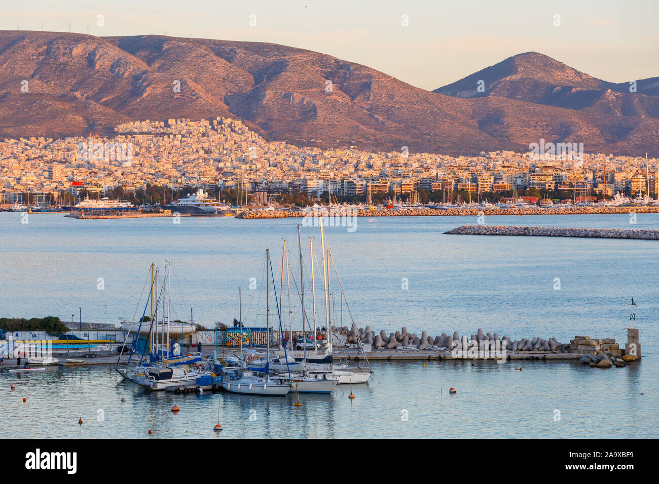 Athens, Greece - November 15, 2019: Sail boats at the yacht club in ...