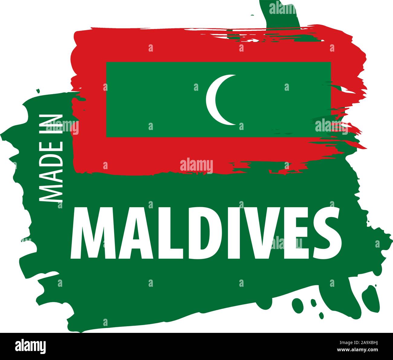 Maldives flag, vector illustration on a white background Stock Vector ...