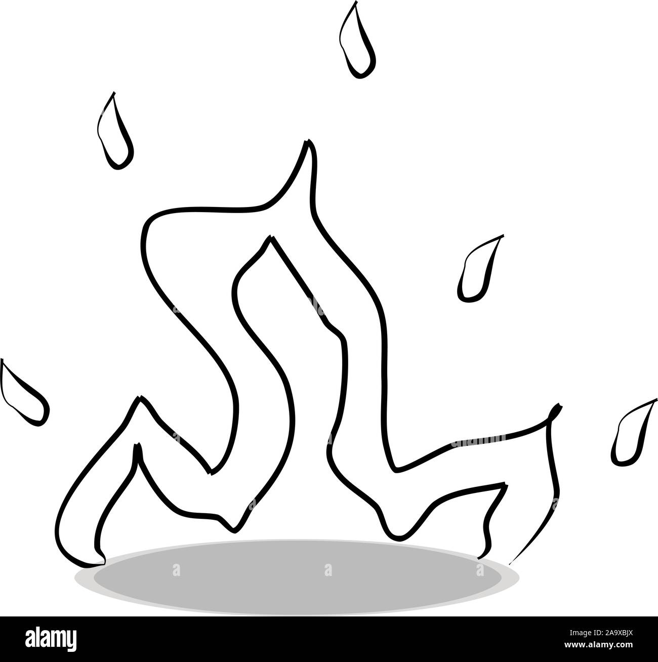 Bonfire icon on white background, flat design, hand drawing ...