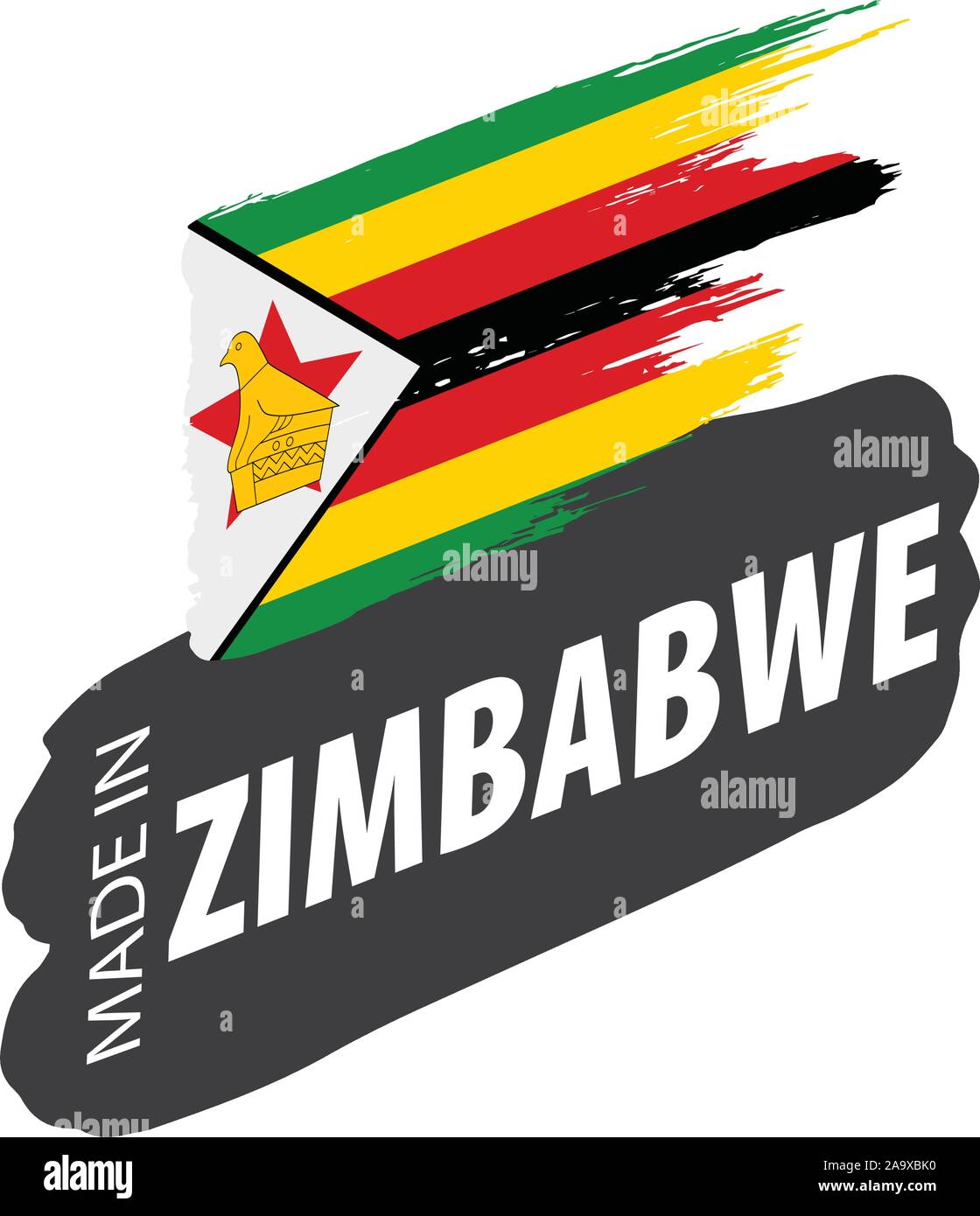 Zimbabwe flag, vector illustration on a white background Stock Vector ...