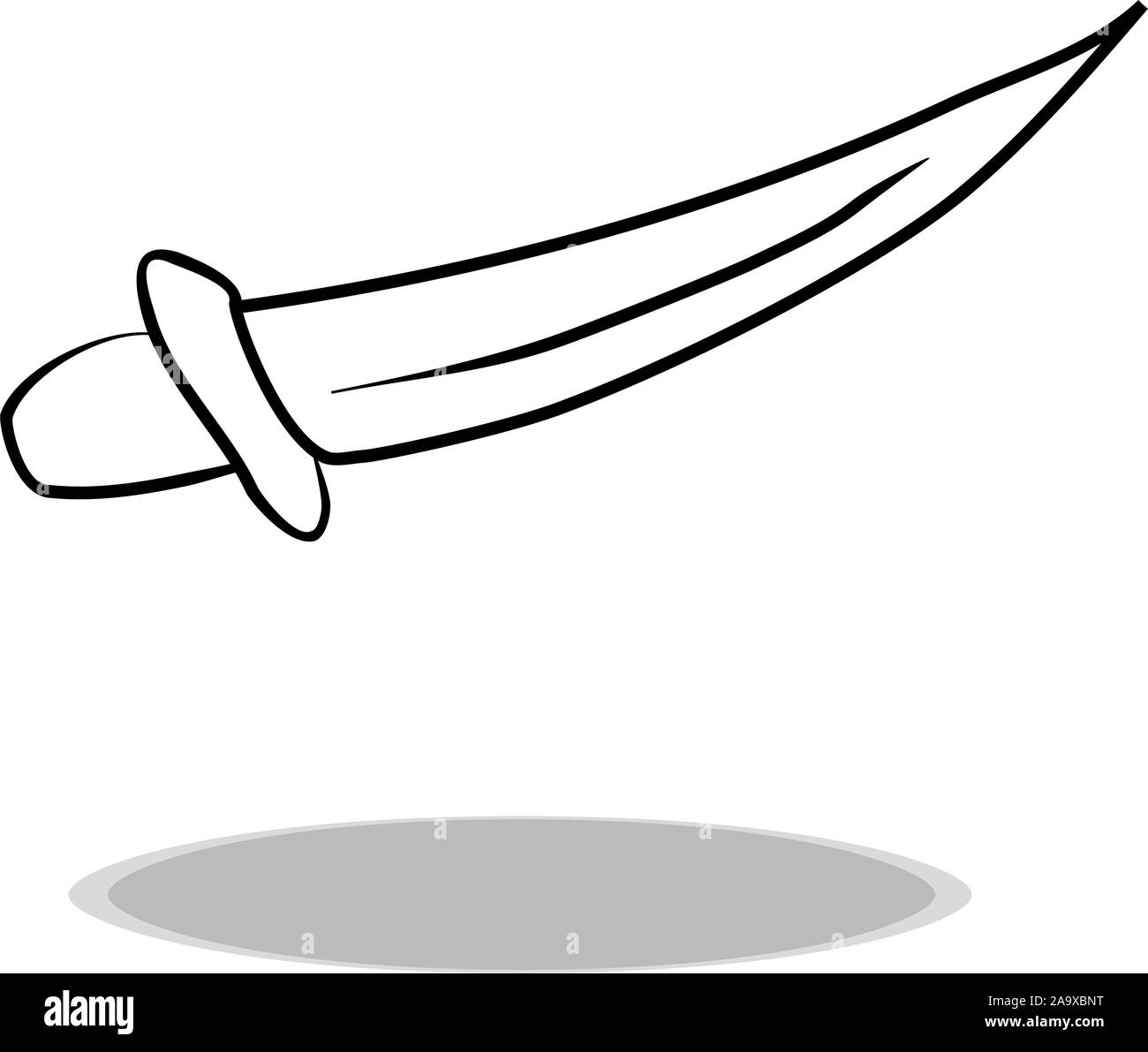 Weapon icon on white background, flat design, hand drawing ...