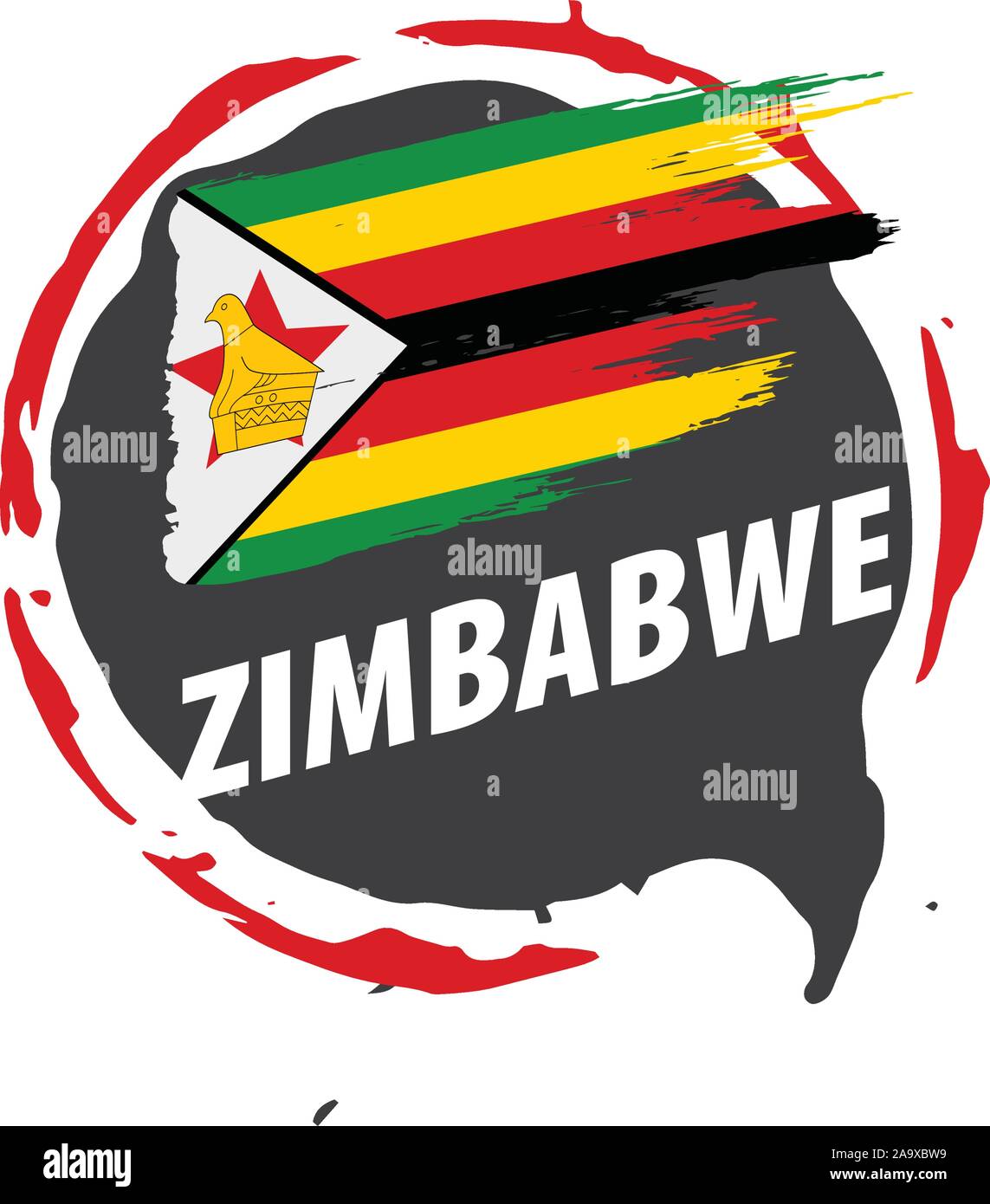 Zimbabwe flag, vector illustration on a white background Stock Vector ...