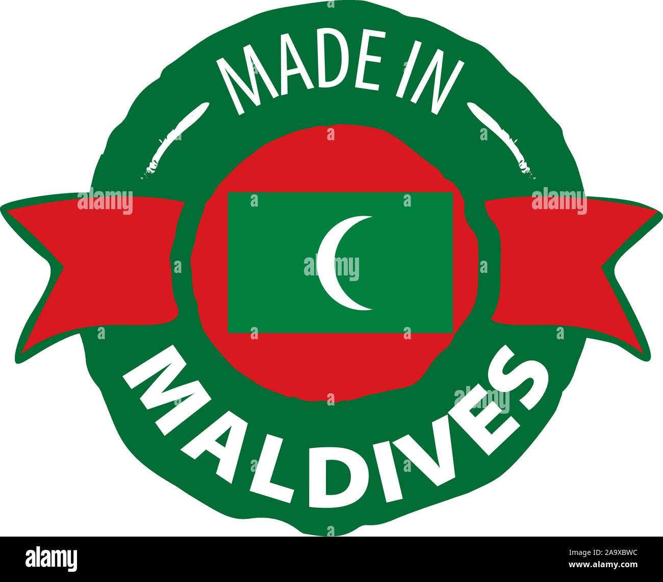 Maldives flag, vector illustration on a white background Stock Vector ...