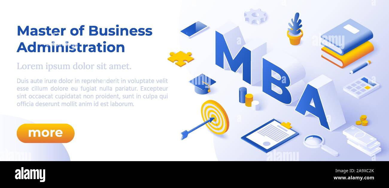 MBA - Master Of Business Administration Vector Illustration Concept With Icons Stock Vector ...