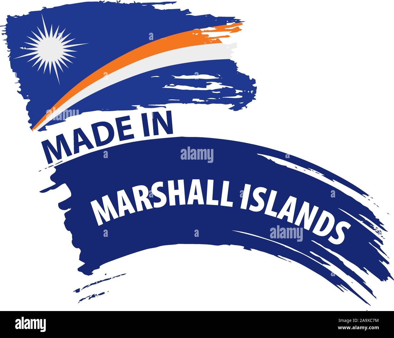 Marshall Islands flag, vector illustration on a white background Stock ...