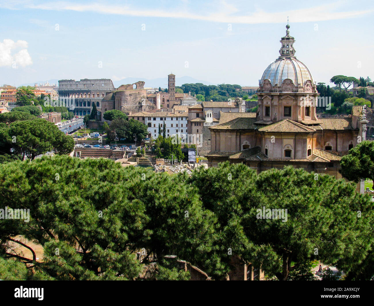 Beautiful scenery to rooftop in Rome Italy Stock Photo - Alamy