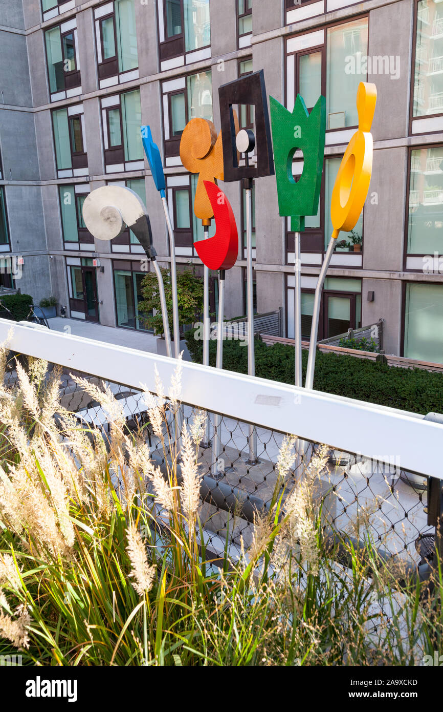 Urban Rattle sculpture by Charlie Hewitt on the High Line, Chelsea, New ...