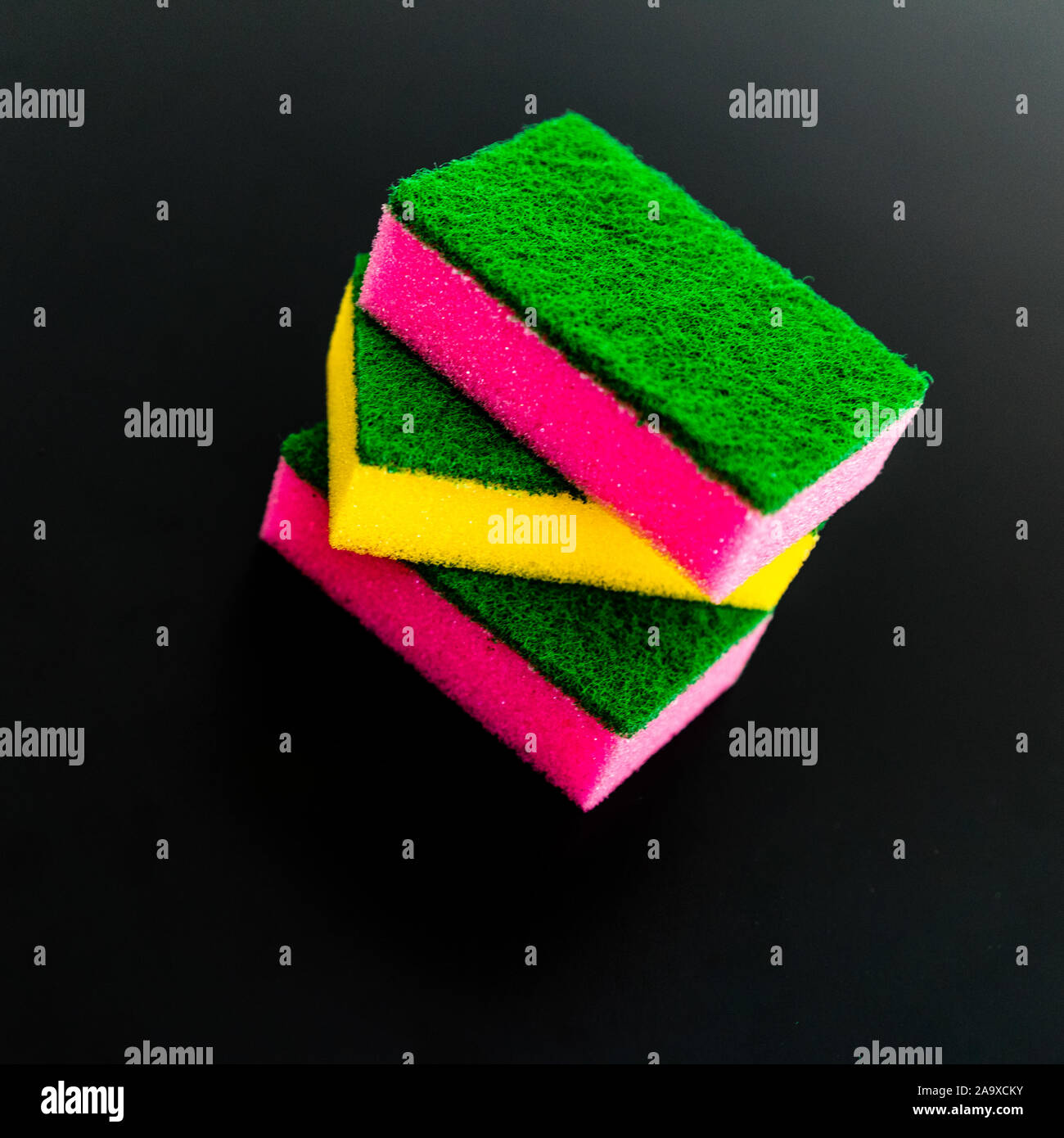 Colorful washing sponges for washing dishes Stock Photo - Alamy