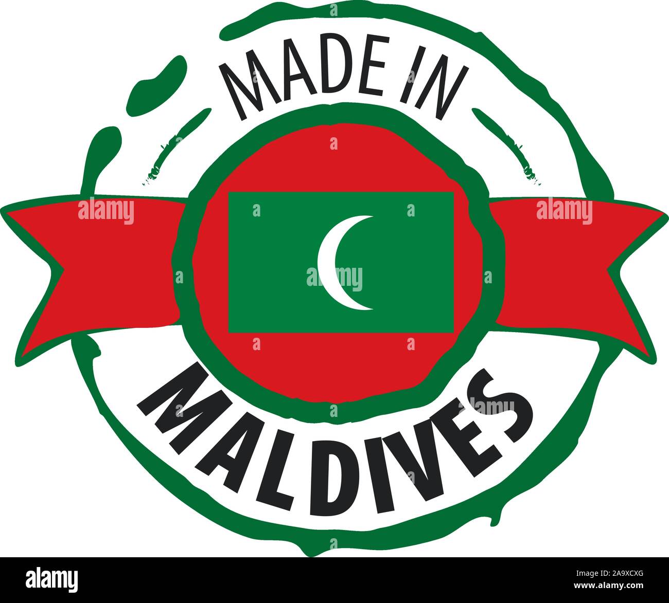 Maldives flag, vector illustration on a white background Stock Vector ...