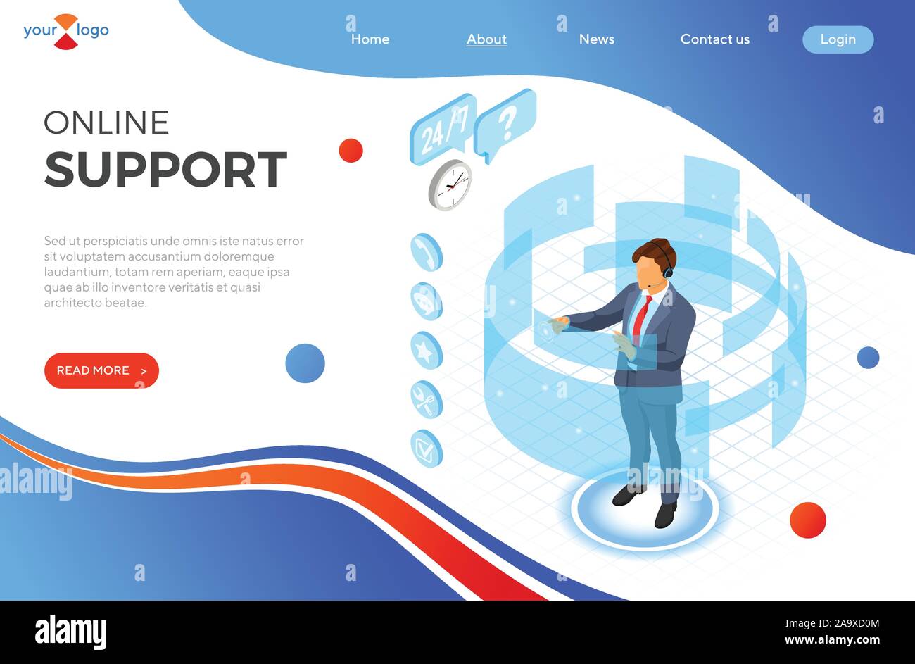 Isometric Online Customer Support Stock Vector Image & Art - Alamy