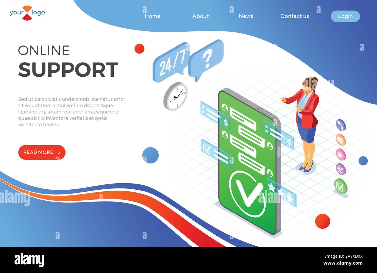 Isometric Online Customer Support Stock Vector Image & Art - Alamy