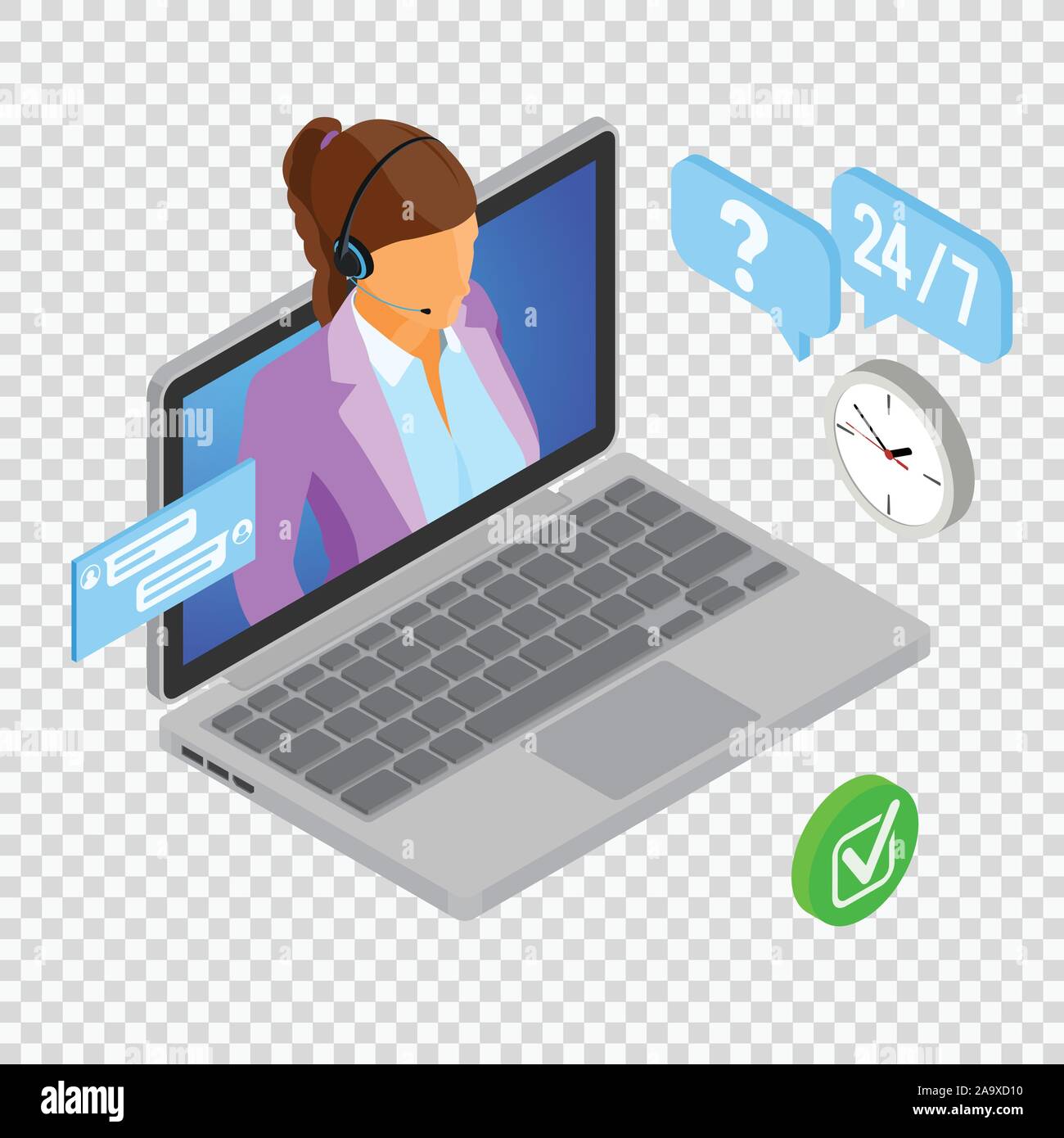 Isometric Online Customer Support Stock Vector Image & Art - Alamy