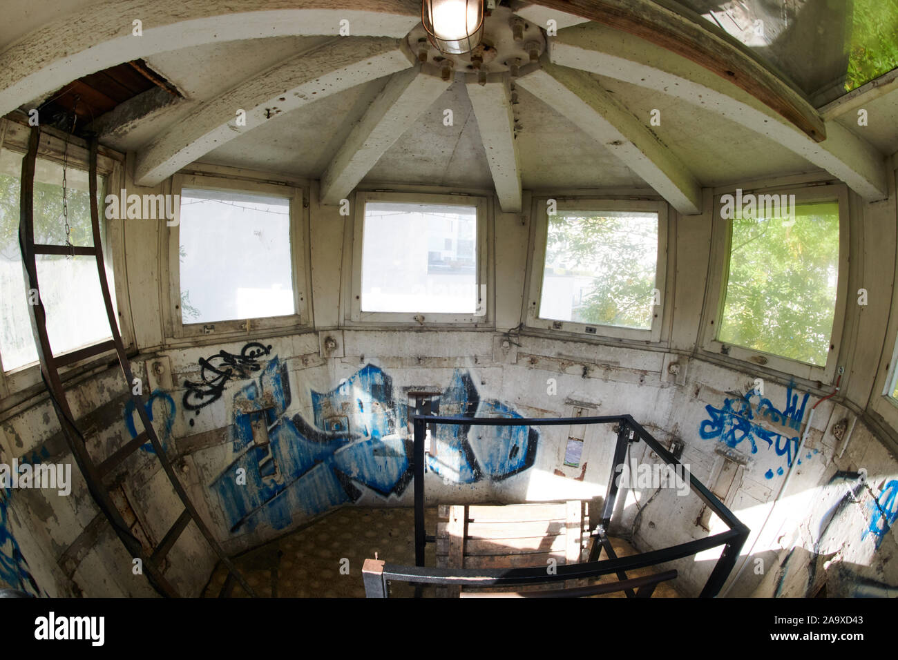 03 October 2019, Germany (German), Berlin: The tiny interior in a ...