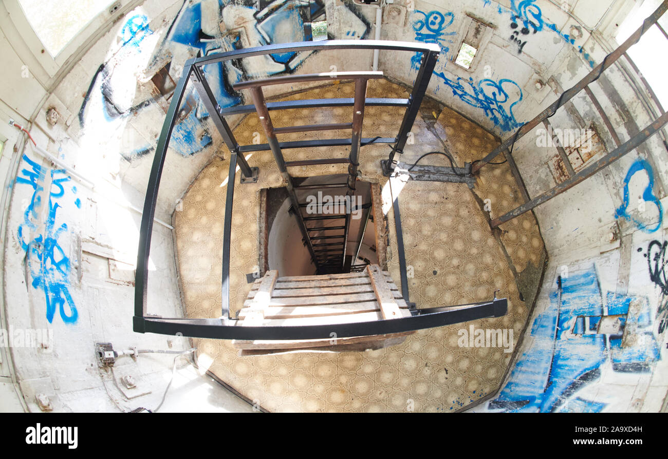 03 October 2019, Germany (German), Berlin: The tiny interior with a ...