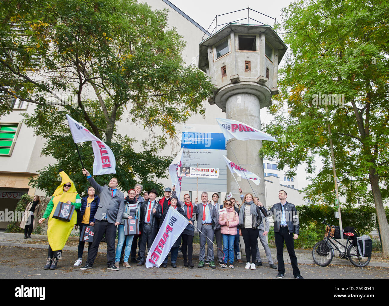 03 October 2019, Germany (German), Berlin: Sympathizers of "Die Partei ...