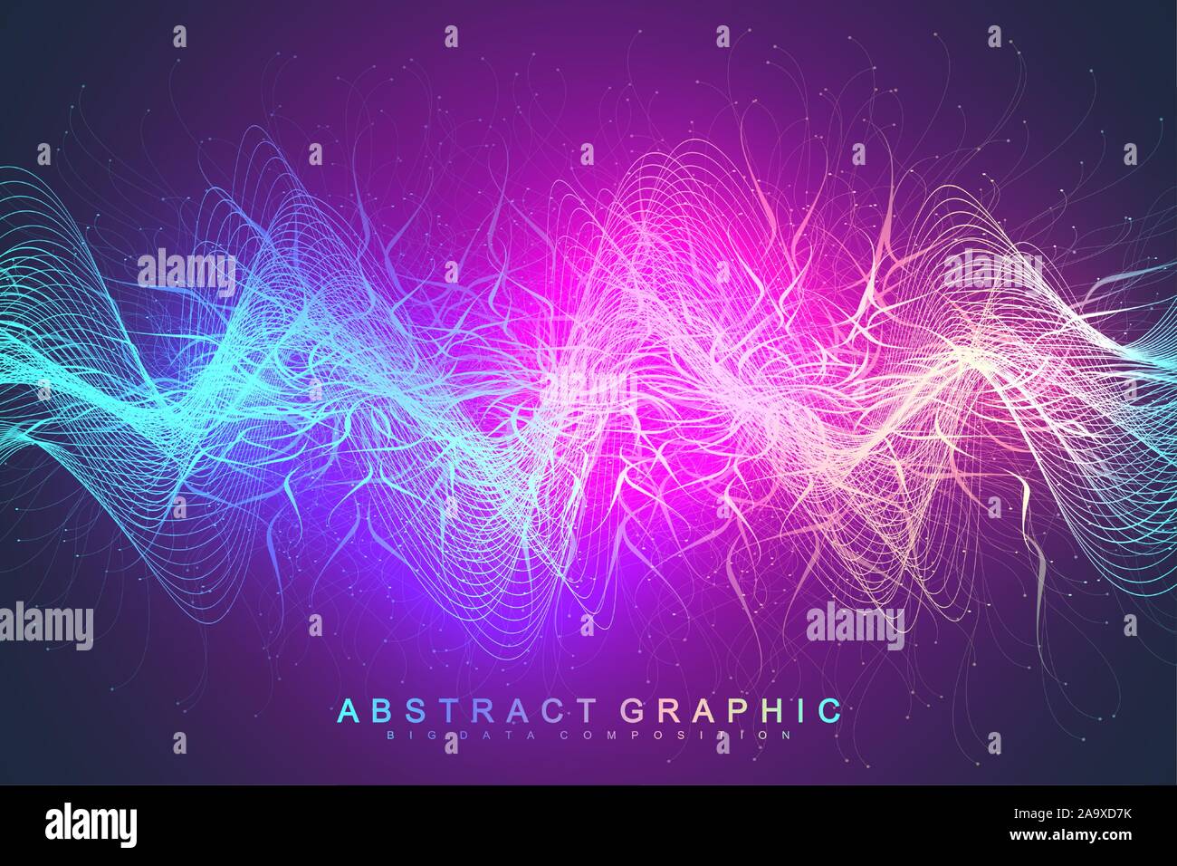 Abstract Dynamic Motion Lines And Dots Background With Colorful Particles Digital Streaming