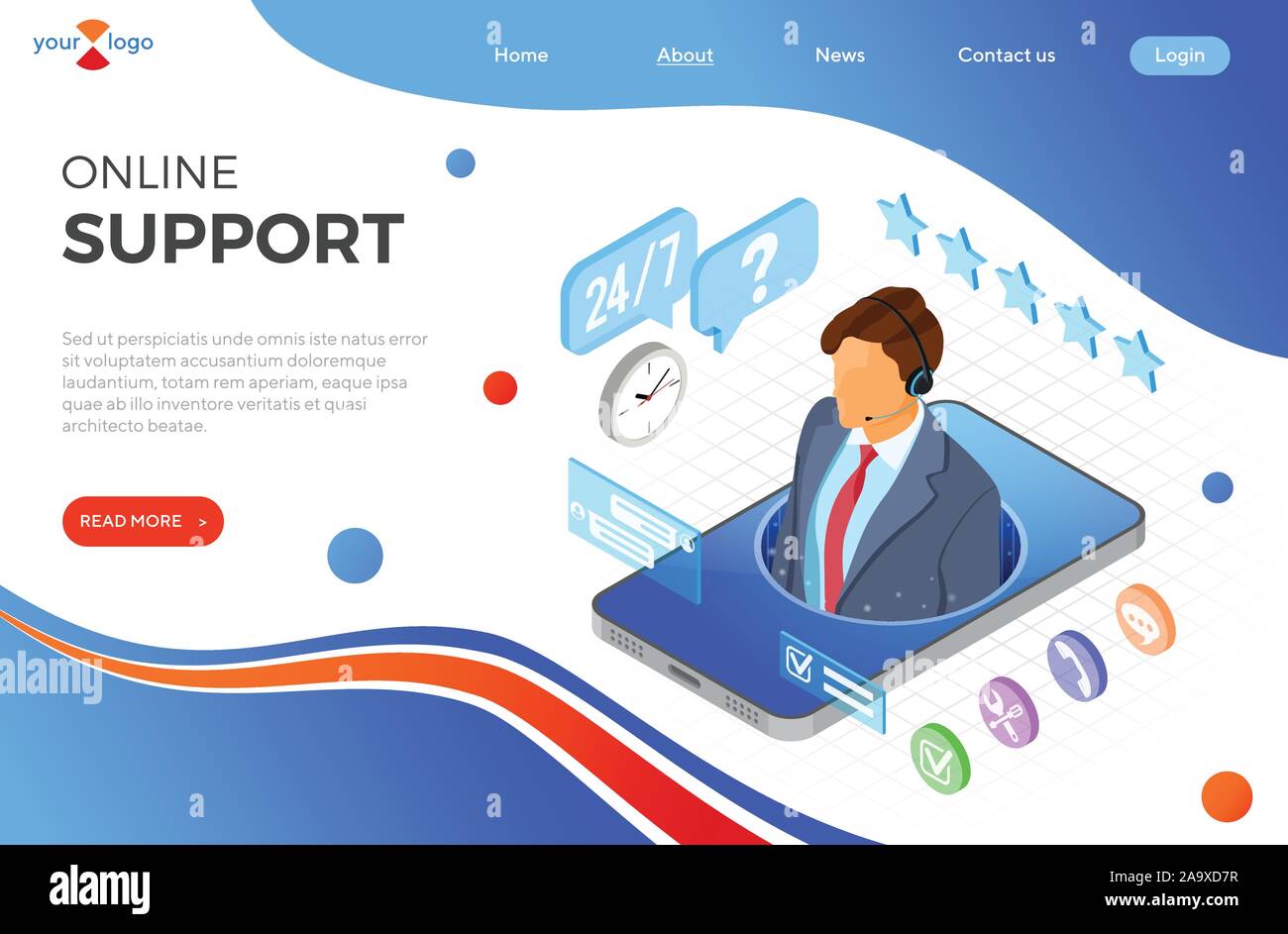 Isometric Online Customer Support Stock Vector Image & Art - Alamy